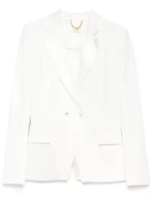 Elisabetta Franchi Satin-lapel Crepe Blazer - White