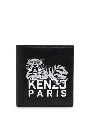 Kenzo Varsity Leather Wallet In Black - 17% Off | Editorialist