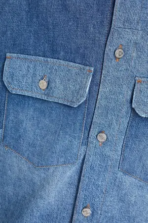 FRAME Paneled Denim Shirt