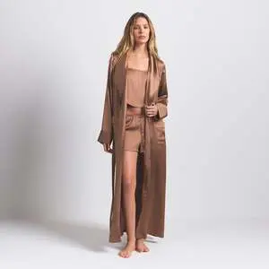 SKIMS Woven Shine Long Robe - Sienna