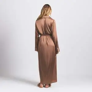 SKIMS Woven Shine Long Robe - Sienna