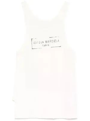 MAISON MARGIELA Logo-print Tank Top - Neutrals