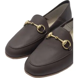 FOREVER & ALWAYS SHOES Forever & Always Penny Leather Horsebit Loafers - Brown Leather