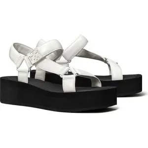 Tory Burch Mellow Platform Sandal - Optic White/silver/black