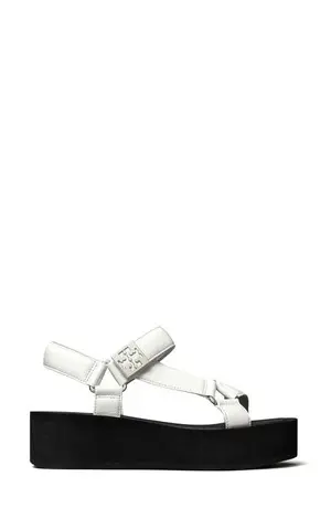 Tory Burch Mellow Platform Sandal - Optic White/silver/black