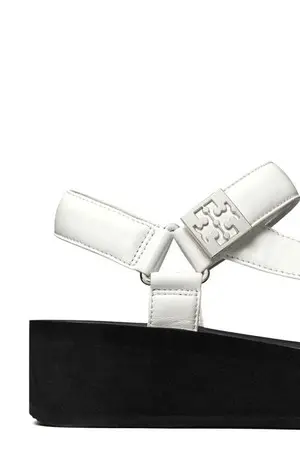 Tory Burch Mellow Platform Sandal - Optic White/silver/black
