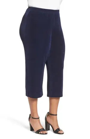 Vikki Vi High Rise Cropped Pants - Navy