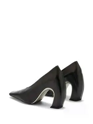 JIL SANDER Square-toe Leather Pumps