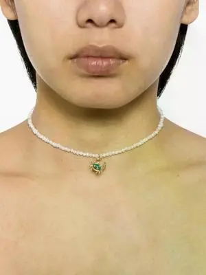 ESHVI Pearl Crab Pendant Necklace - Neutrals