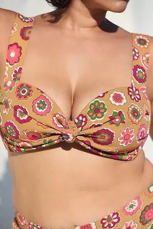 MONTCE Mazzy Plus Floral Hayden Bikini Top - Yellow Pattern