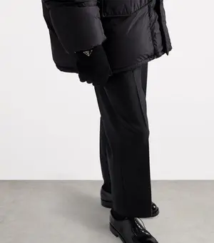 Prada Virgin Wool Nappa Leather Gloves