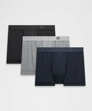 Lululemon Always In Motion Boxer Brief 3" Black/heathered Core Medium Grey/true Navy