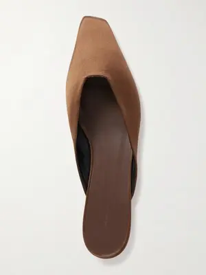 Loulou De Saison Petros Satin Slippers - Brown