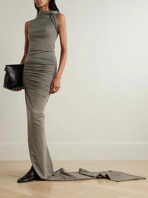 Rick Owens Edfu Asymmetric Maxi Skirt - Gray