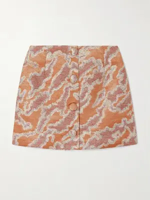 DESTREE Lucio Metallic Jacquard Mini Skirt