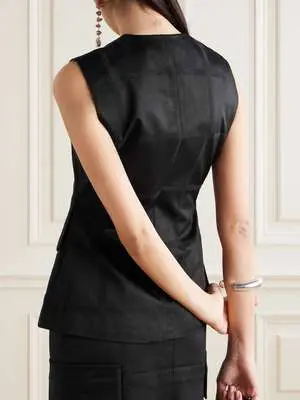 DESTREE Marianne Cotton-twill Jacquard Vest