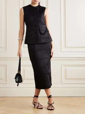 DESTREE Ines Checko Checked Cotton-jacquard Midi Skirt