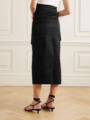 DESTREE Ines Checko Checked Cotton-jacquard Midi Skirt