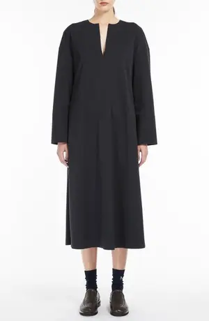 MM BY MAX MARA Mm Rapace Long Sleeve Jersey Midi Dress - Navy