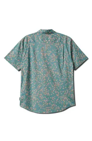 Quiksilver Cosmic Fields Classic Short Sleeve Button-up Shirt - Jade Grey