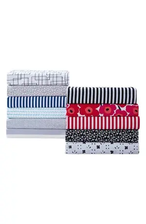 Marimekko Kukkaketo 200 Thread Count Cotton Percale Sheet Set