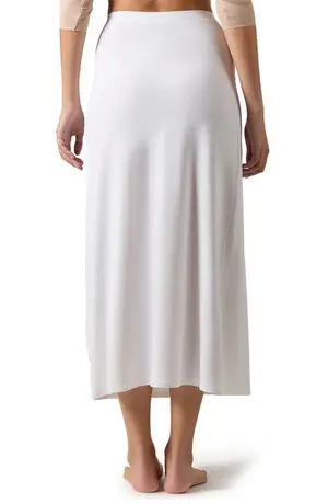 MEMOI Bonded Maxi Slip Skirt - White
