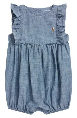 Ralph Lauren Polo Chambray Bubble Romper - Quincy Wash