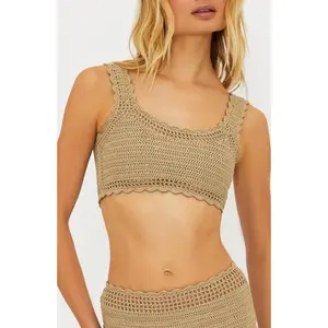 Beach Riot Beach Riot Andy Crochet Bikini Top Tan