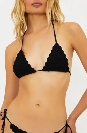 Beach Riot Beach Riot Winona Scalloped Bikini Top Black