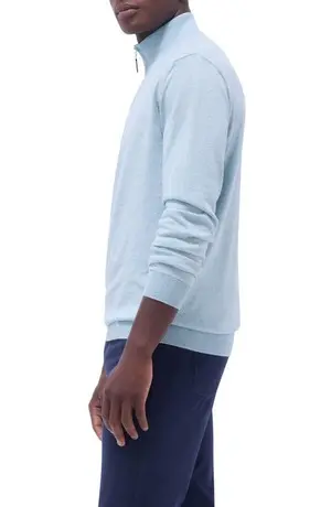 Bugatchi Quarter Zip Pullover - Celadon
