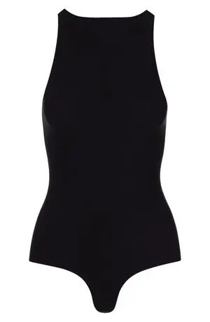 Commando Butter Crewneck Tank Thong Bodysuit - Black