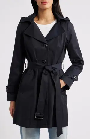 Sam Edelman Short Trench Coat - Navy