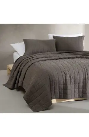 Calvin Klein Mélange Flannel Quilt - Chocolate