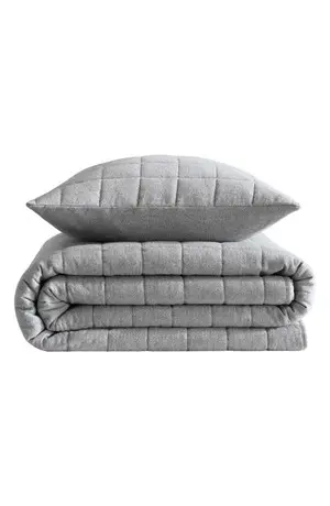 Calvin Klein Mélange Flannel Quilt Silver Grey