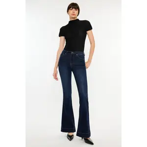 KANCAN High Rise Flare Jeans - Dark Wash