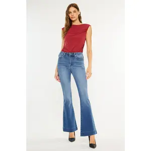 KANCAN High Rise Flare Jeans - Medium Wash