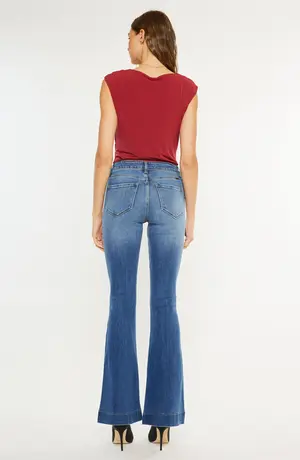KANCAN High Rise Flare Jeans - Medium Wash
