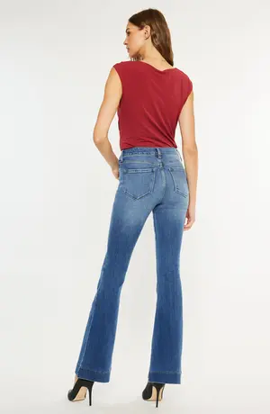 KANCAN High Rise Flare Jeans - Medium Wash