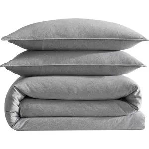 Calvin Klein Mélange Flannel Comforter & Sham Set - Silver Grey