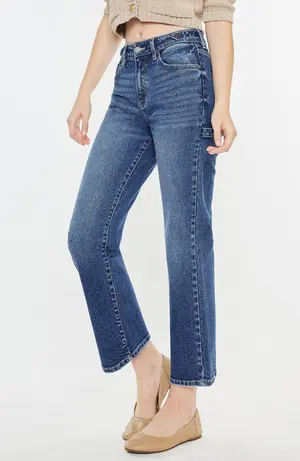 KANCAN Ashley High Rise Straight Leg Jeans - Medium Wash