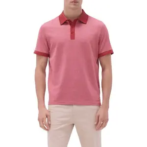 Bugatchi Tipped Cotton Piqué Polo - Brick