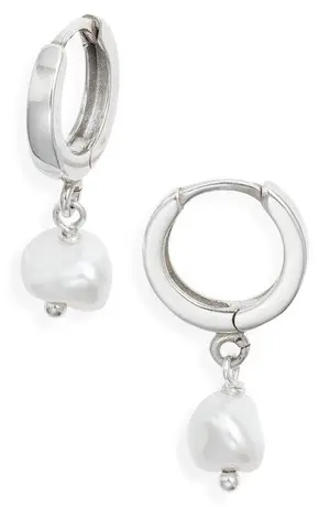 CHILD OF WILD Josefine Freshwater Pearl Hoop Earrings - Silver