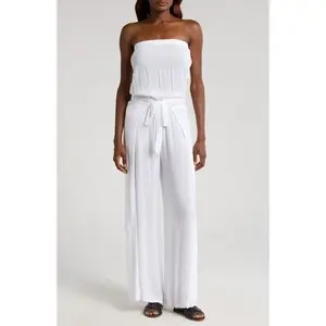 Elan Elan Strapless Jumpsuit White