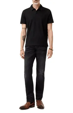 John Varvatos Hague Foliage Jacquard Polo - Black