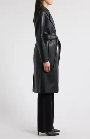 Michael Kors Long Faux Leather Trench Coat