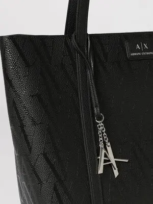 Armani Exchange Monogram Shopper Tote - Black