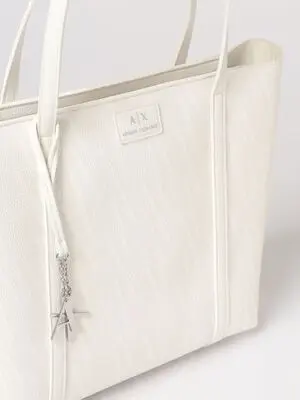 Armani Exchange Monogram Shopper Tote - White