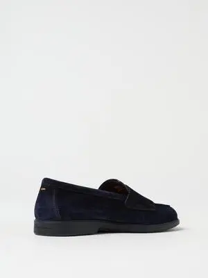 Santoni Suede Monk Strap Loafers - Blue