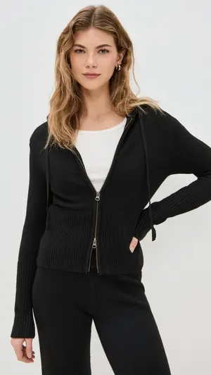 Honeydew Intimates Spice It Up Knit Zip-up Hoodie - Black