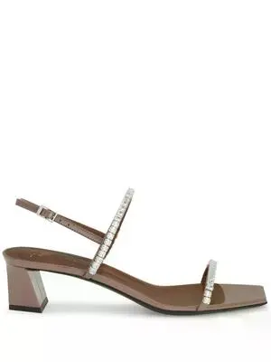 GIUSEPPE ZANOTTI Valentiine Crystal Slingback Sandals - Grey